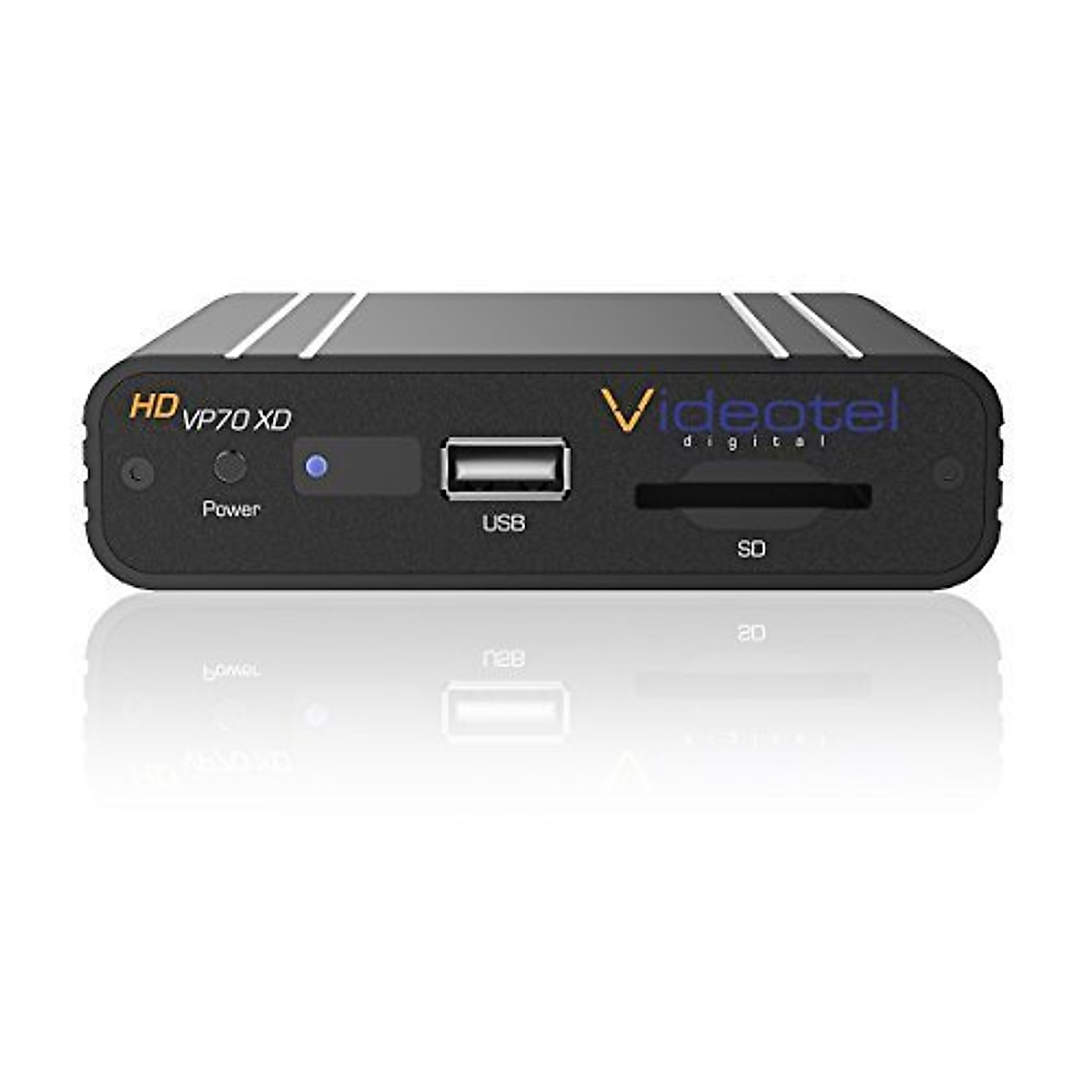 Videotel Digital Industrial Grade Auto Looping Digital Signage Media Player for rugged use. Auto On, Auto Play & Auto Seamless Loops video files, or picture files.