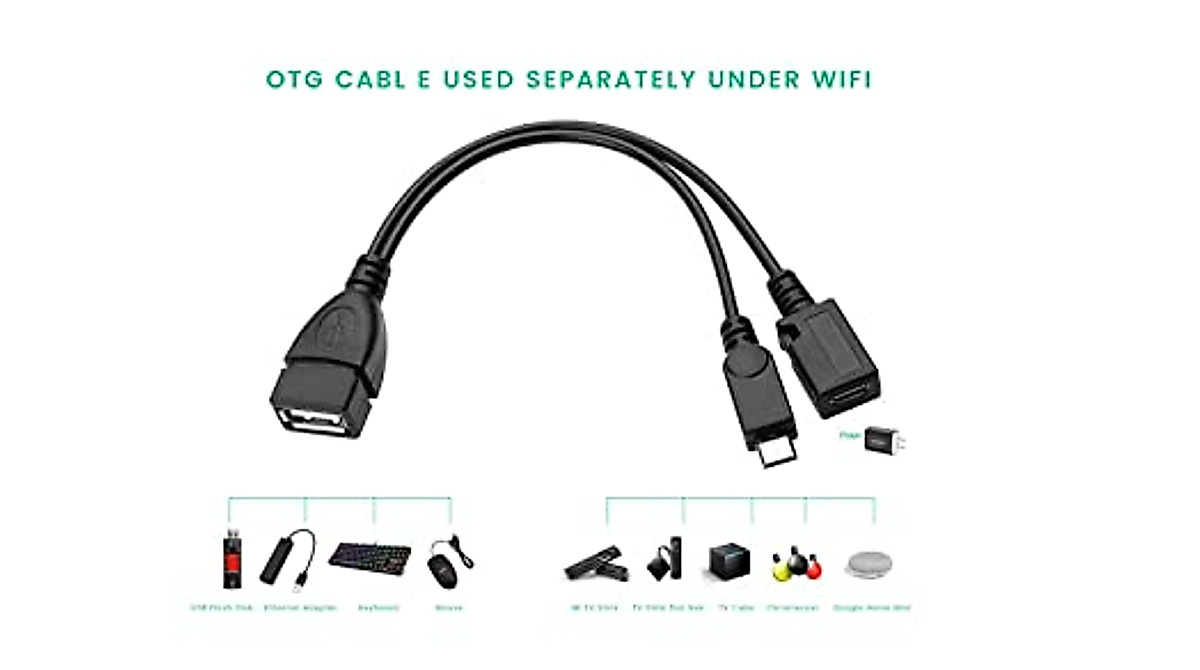OTG Cable for TV Stick 4K Lite & Max with Ethernet & USB Hub