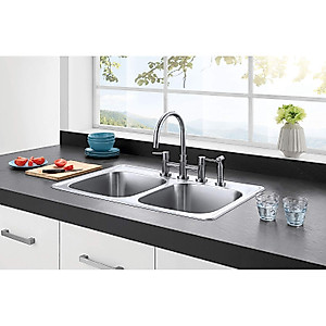 Kingston Brass KS8271DLBS Concord Bridge Kitchen Faucet, Polished Chrome