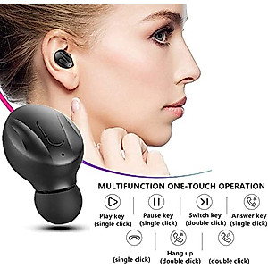 Hoseili【2022new editionBluetooth Headphones】.Bluetooth 5.0 Wireless Earphones in-Ear Stereo Sound Microphone Mini Wireless Earbuds with Headphones and Portable Charging Case for iOS Android PC. XGB12