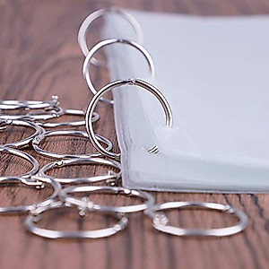 Antner Binder Rings 1.2 Inch/30mm Nickel Plated Metal Book Rings for Index Cards Flash Cards Notebook Paper Rings, Sliver Loose Leaf Binder Rings Keychain Rings Clips for School Office Home, 120 Pack