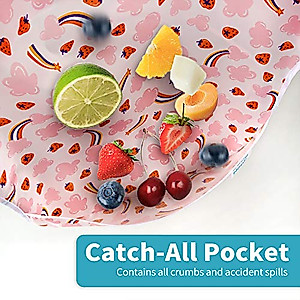 2 Pcs Long Sleeved Bib Set | Baby Waterproof Bibs with Pocket Bundle | Toddler Bib with Sleeves and Crumb Catcher | Play Smock Apron | 6-24 Months