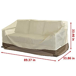 Sundale Outdoor Furniture Cover for Loveseat, Waterproof Bench Cover, Outdoor Dustproof Sofa Cover, 89" x 34" x 33"