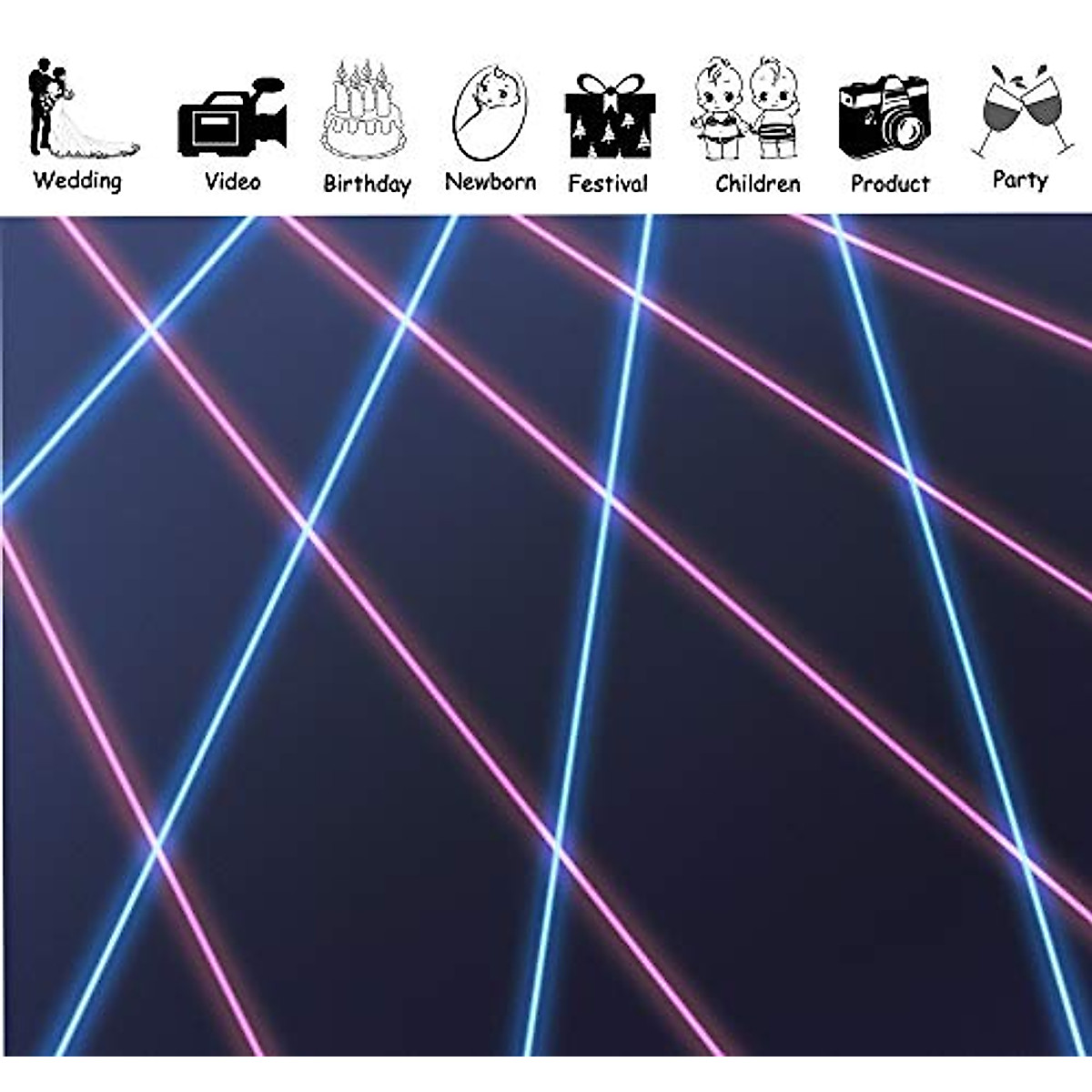MUZI Photography Backdrops for Laser line Baby Custom Interior Photobooth Background for Studio Props Photo Backdrop 5x7ft XT-5310