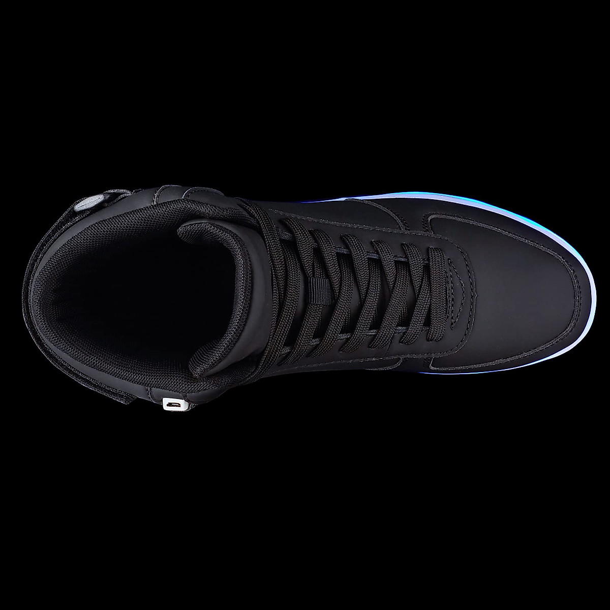 DIYJTS Kids LED Light Up Shoes, Fashion High Top LED Sneakers USB Rechargeable Glowing Luminous Shoes for Boys Girls Toddler Child Black