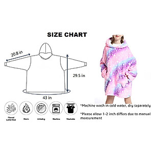 Shamdon Home Collection Wearable Blanket Hoodie,Oversized Sherpa Fleece Sweatshirt Blanket with Giant Hood Pocket and Sleeves for Kids,Gifts for Girls Boys