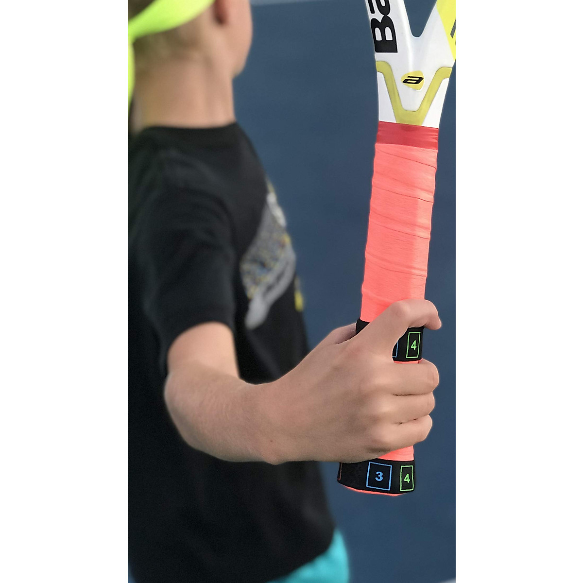 The Tennis Grip Guide by Tennisbuilder | Designed for Adults and Kids Tennis Racket | from Advanced to Beginner Tennis Players (Small, 3 Pack)