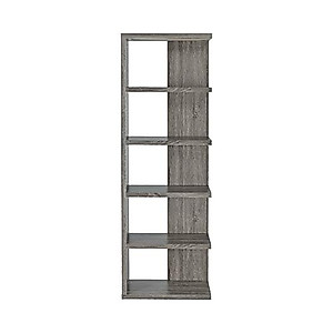 Coaster Home Furnishings 5-Tier Semi-Backless Bookcase Weathered Grey, 11.5"" d x 23.5"" w x 70.75"" h (800553)