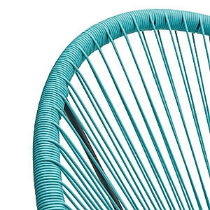 GDFStudio Outdoor Hammock Weave Chair with Steel Frame (Set of 2) - Teal and Black Finish