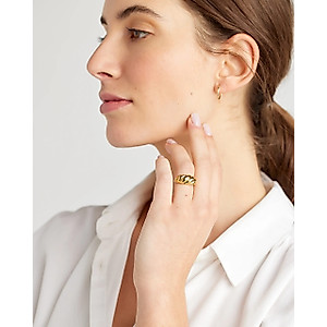 14K Gold Hoop Earrings for Women, Small Gold Hoop Earrings, Hypoallergenic and Lightweight Gold Huggie Earrings (12mm)