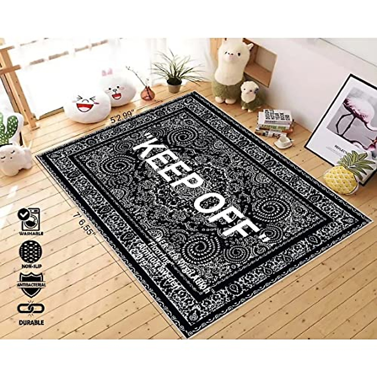Keep Off Rug, for Living Room, Fan Carpet, Off White Rug, Keep Off, Keep Off Carpet, Popular Rug, Themed Rug, Cool Rug Decor,for Bedroom Rug p440 (2.6x3.9 feet - 80x120 cm)