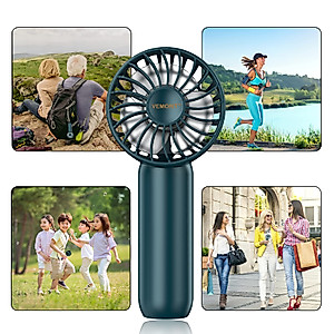 VEMONT Handheld Fan, Mini Portable Hand Fan with 2500mAh Rechargeable Battery,Personal Pocket Hand Held Fan with 3 Speeds(3-10H Working Time),Super Small Size Fans perfect for Outdoor Travel Camping