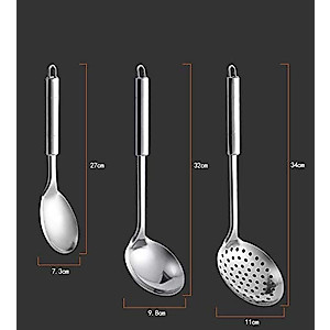 7Pieces Stainless Steel Kitchenware Set Cooking Spoon Shovel Spatula Soup Colander Home Kitchen Utensils Tools Gifts Kitchen