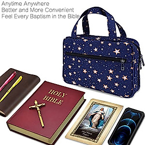 Bible Case, Bible Cover for Men, Black Canvas Bible Bag with Pocket Zip Large Size Bible Carrying Cases, Christian Gifts for Boy Father and Kids, Church Bible Covers for Bible Study