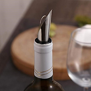 Hemoton 6pcs/ set Kitchen Stainless Steel Wine Bottle Collars Wine Drip Ring Wine Cork Stopper Wine Pourer Aerator