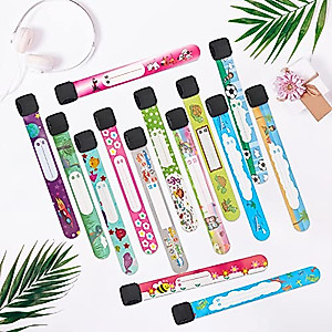 Wiwaplex 16Pcs Child Safety ID Bracelet Wristband, Identification Bracelets for Kids, Adjustable Waterproof Kids Safety Bracelet Wristband, Reusable Children Information ID Bracelet for Boys & Girls