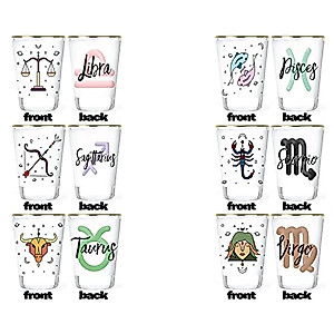 Zodiac Shot Glasses - Libra Shot Glass - Pisces Shot Glass - Sagittarius Shot Glass - Scorpio Shot Glass -Taurus Shot Glass - Virgo Shot Glass