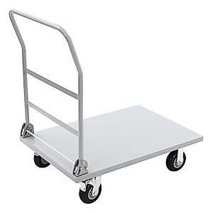2000 LBS Heavy Duty Platform Cart Industrial Dolly Cart Hand Truck, 36" x 24" Platform Truck Flat Cart Push Cart Dolly with Foldable Handle for Groceries, Warehouse (36" x 24" Sliver)