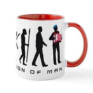 CafePress Evolution Of Man Accordion Player Mugs Ceramic Coffee Mug, Tea Cup 11 oz