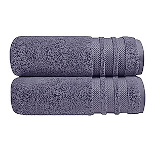 TRIDENT NectorSoft, Extra Large, 100% Cotton, Zero Twist, Towels, Super Soft, Extra Absorbent (Purple Ash, Bath Sheet (2-Piece))