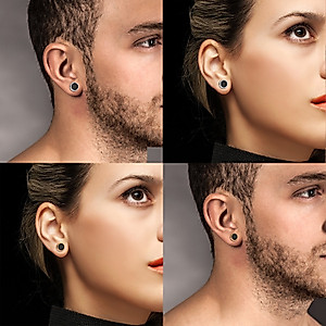 Aroncent Stud Earrings for Men Women Fake Gauge Fake Earrings Stainless Steel Earrings 8MM Rosegold Christmas Gifts