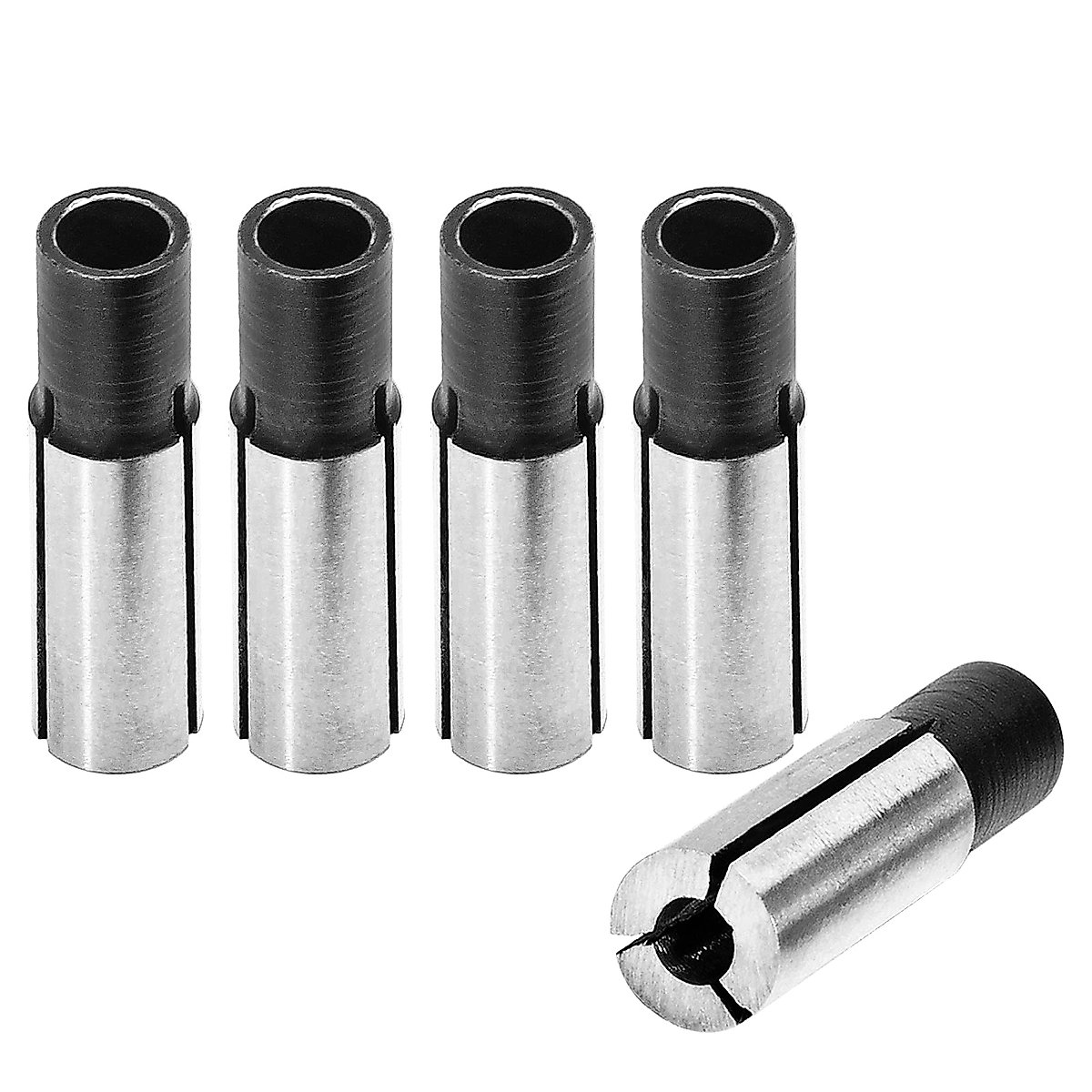 Qjaiune 5Pcs 1/4" to 1/8" Collet Chuck Driver Adapter, CNC Engraving Bit Router Adapter Convert for Engraving Machine Tool