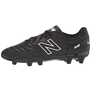 New Balance Boy's 442 V2 Academy FG Junior Soccer Shoe, White/Black, 2.5 Little Kid