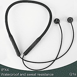 ZXQ Q2 Wireless Neckband Bluetooth Headphones, Neckband Earbuds with Magnetic, Sport Earphones with Microphone, Upgrade 15 Hours Playtime,USB Type C Charge, with Carry Case Ear Hook (Black)