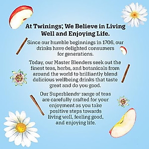 Twinings of London Daily Wellness Tea Unwind Sleep Supporting Passionflower & Camomile, Spiced Apple & Vanilla, Flavored Herbal Tea 18 Count