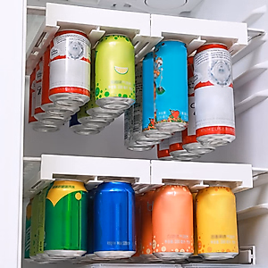 ariarly Soda Can Organizer for Refrigerator, Hanging Refrigerator Organizer Bins,Beverage Can Dispenser Holder, Soda Can Organizer for Freezer Cabinet Countertops Fridge Kitchen Organization