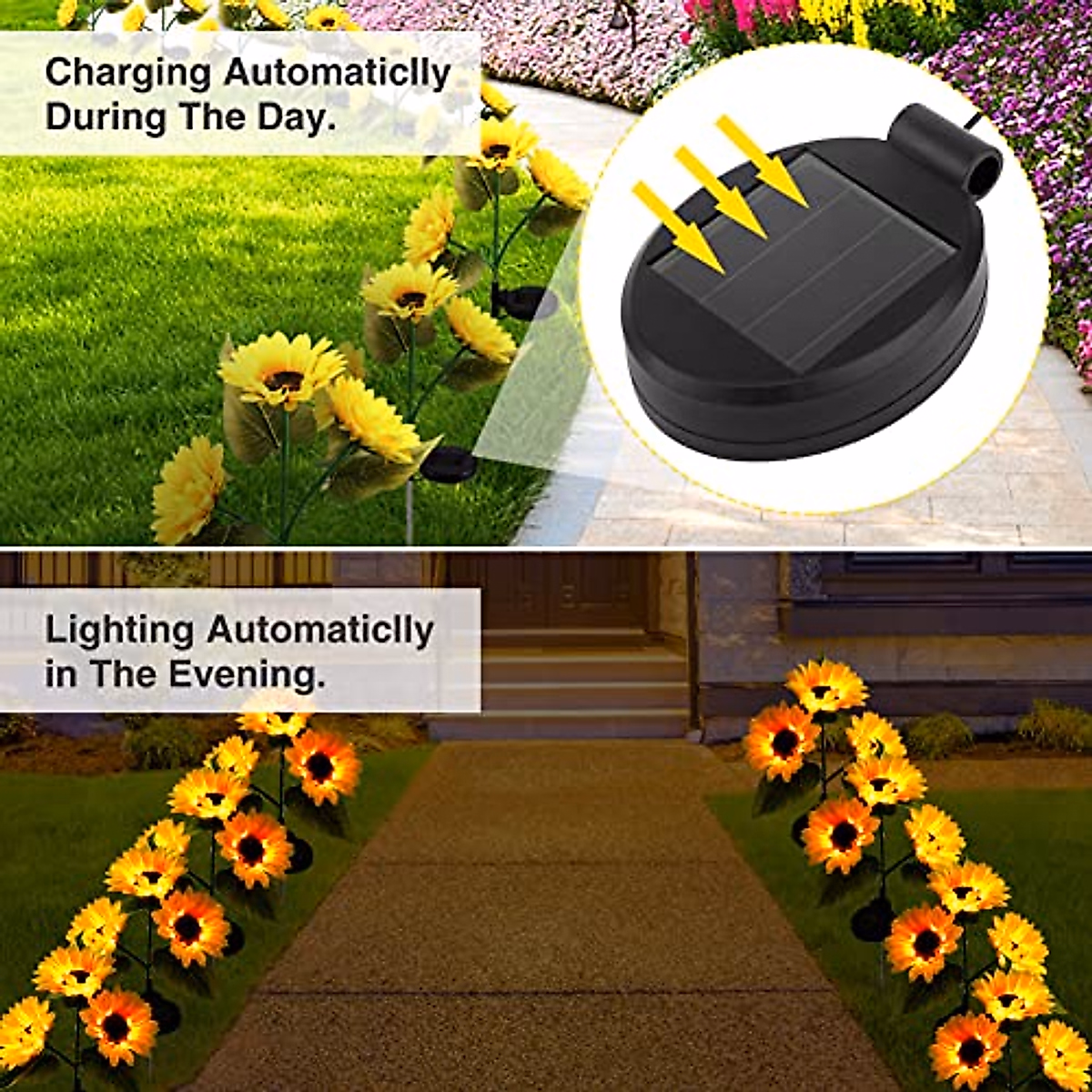 SYCOOVEN 2 Pack Solar Replacement Top Solar Lantern, Replacement Solar Light Parts for Outdoor Hanging Lanterns Garden Patio Walkway Yard