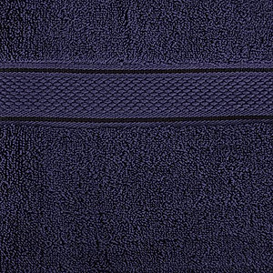 Amazon Brand – Pinzon 6 Piece Blended Egyptian Cotton Bath Towel Set - Navy