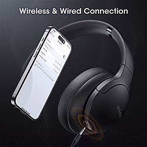 DOQAUS Upgraded Bluetooth Headphones Wireless Over Ear, 80H Playtime Bluetooth 5.3 Wireless Headphones with 3 EQ Modes, Built-in HD Mic, HiFi Stereo Sound,Deep Bass,Memory Foam Ear Cups for Phone/PC