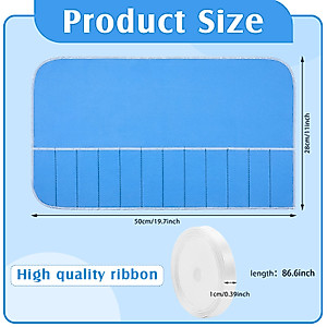 Silver Storage Bags Silver Storage Cloth Anti Tarnish Silver Protector Bags Blue Holder for Silverware Flatware Storage Organizer Place Setting Roll with White Ribbon for Kitchen Utensils (4 Pieces)