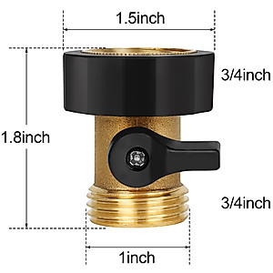 2PCS Garden Hose Shut Off Valve, 3/4 Heavy Duty Shut Off Valve, Hose On/Off Valve Garden Hose Connector, 4 Extra Rubber Washers.