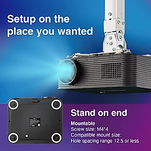 UVISION X1 Native 1080P Wireless Projector w/ Carry Case, Portable, Keystone Correction, Mounted & Dual Speaker,Outdoor, Home & Office Projector | Works With Roku/FireTV/Laptop/Phone/Tablets/Ps5