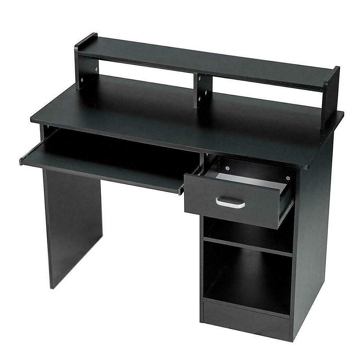 Thaweesuk Shop New Black Writing Table Computer Desk Laptop PC Wood Workstation Study Office Home Work Furniture E1 15mm Chipboard 43.3" x 19.69" x 37.4" (LxWxH