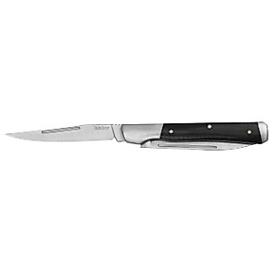 Kershaw Allegory Manual Folding Pocket Knife, Two Bladed Knife with Clip Point and Spear Point Blades, Slipjoint with Micarta Handle,Black