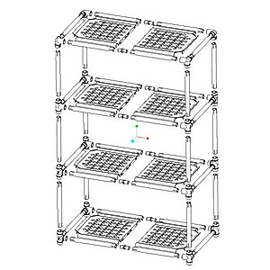 Cutequeen 12.6"×23.6"×36.2" 4-Shelf Tier Plastic Multi-Purpose Tool Holder Storage Shelf Shoe Storage Rack Light Duty Garage Storage Indoor and Outdoor (12.6"×23.6"×36.2")