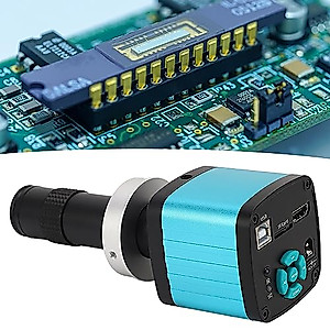 Microscope Camera, Portable 2MP Aluminum Alloy 4K Video Industrial Microscope Camera 1080P 100‑240VAC 130X for Home (US Plug)