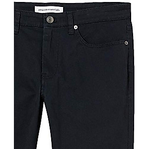 Amazon Essentials Slim Fit Khaki Pants for Men, 5-Pocket Stretch Twill 31W x 30L, Black