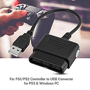 Tihebeyan Controller Adapter, PS2 to PS3 Controller Adapter for Sony PS2 Controller to USB Adapter Converter for PS3 & PC