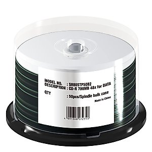 Verbatim SR80STP50B2 1-Loading CD-R 700MB Thermal Printing Single Side Layer 48x