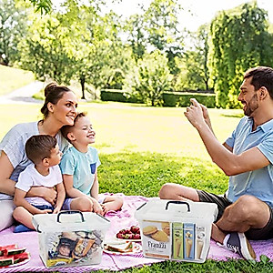 Ggbin 12 Quart & 6 Quart Latch Storage Box Bin with Handle, 2 Packs, Clear