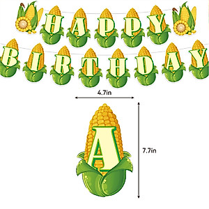Corn Party Decorations Vegetable Corn Birthday Party Supplies Includes Corn Happy Birthday Banner Cake Topper Cupcake Toppers Balloons for Birthday Baby Shower Wedding Vegetable Party Decorations