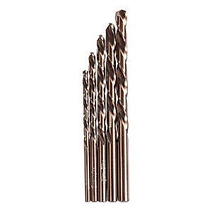 KnKut 5 Piece Left Hand Jobber Length Drill Bit Set