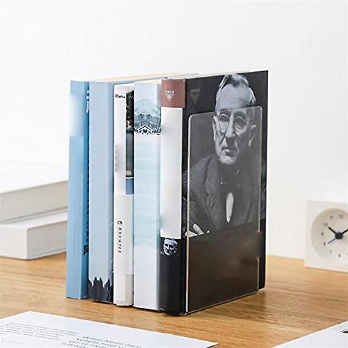 SZYAWsd File Sorters 1Pc Transparent Acrylic Bookend Stand Bookshelf Desktop Decorative Storage Rack