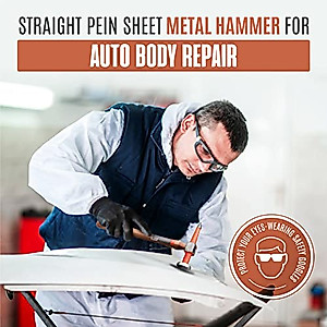 Harden Hammer | Auto Body Repair Hammer (12.5” x 5.7” x 1.54” crowned face hammer)