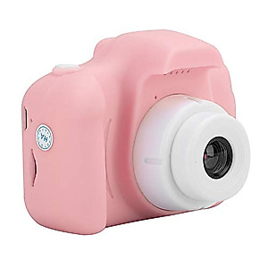 Mini Digital Camera, Children Eye-Friendly and Cear HD Cartoon Camera DIY Photos Video Recording, with 2.0in IPS Screen, Photo Frames, for Kids(Pink)