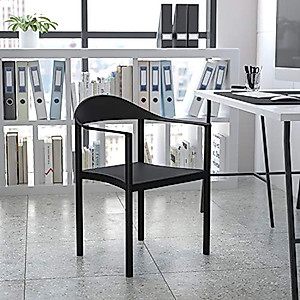 EMMA + OLIVER 1000 lb. Capacity Black Plastic Cafe Stack Chair